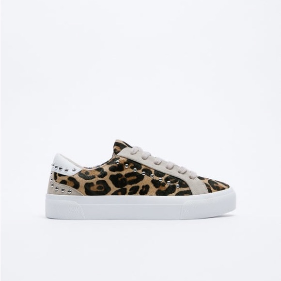 Zara | Shoes | Zara Animal Print Athletic Leather Sneakers | Poshmark